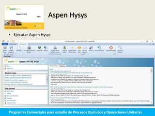 Programas Comerciales para Simulación de Procesos Químicos | PPTX
