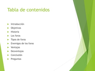 Exposicion de foros | PPT