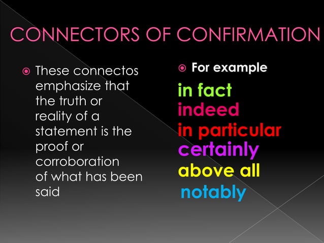 Connectors of confirmation | PPTX