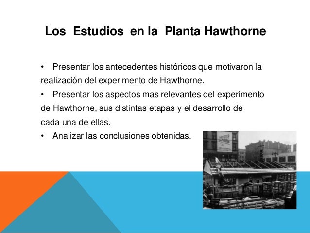 los estudios en la planta hawthorne