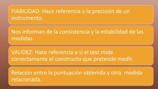 Test psicométricos y pedagógicos. | PPTX