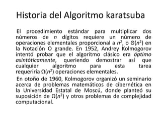 Exposicion algoritmo de karatsuba | PPTX