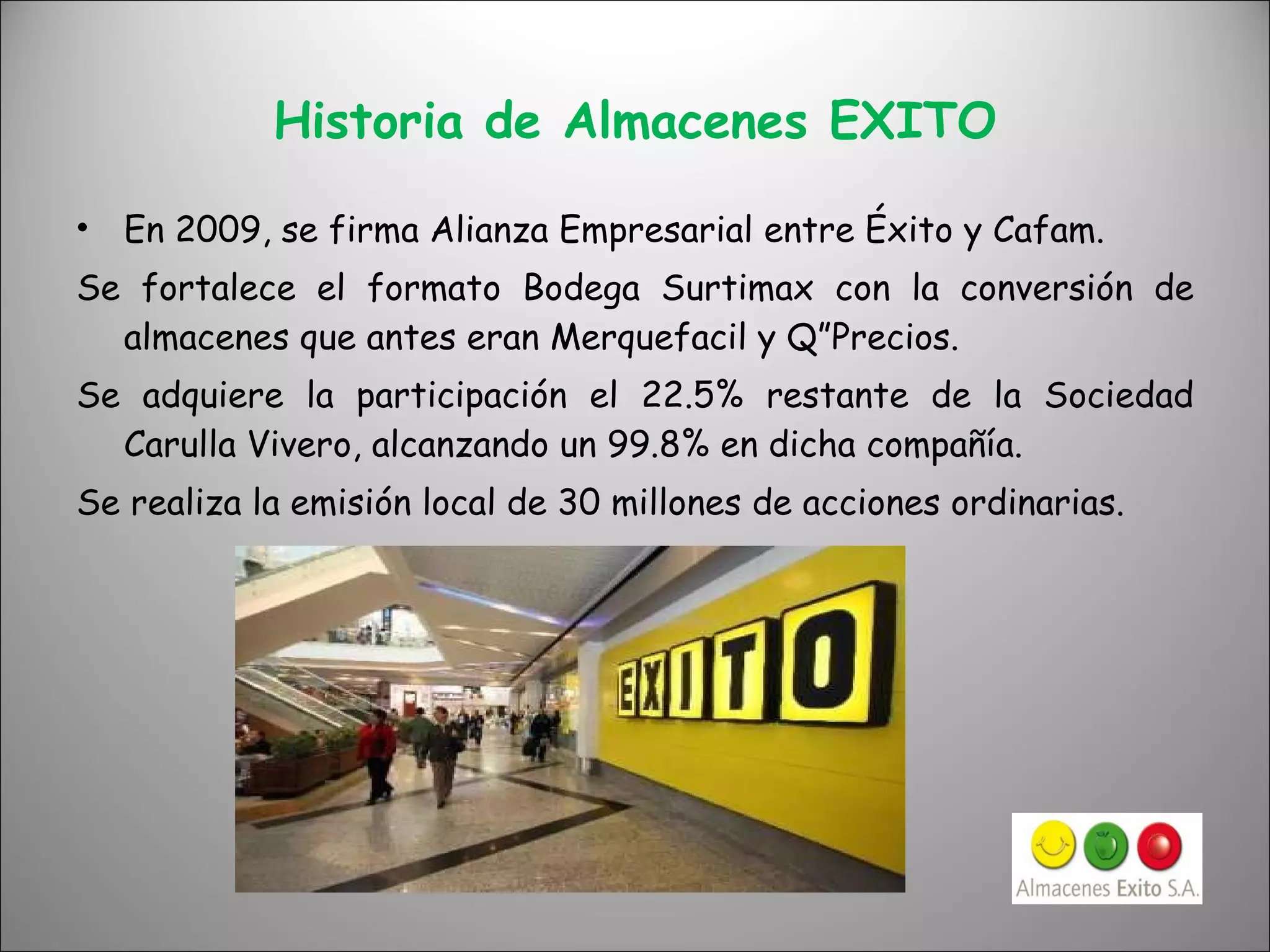 Almacenes exito y ley | PPT