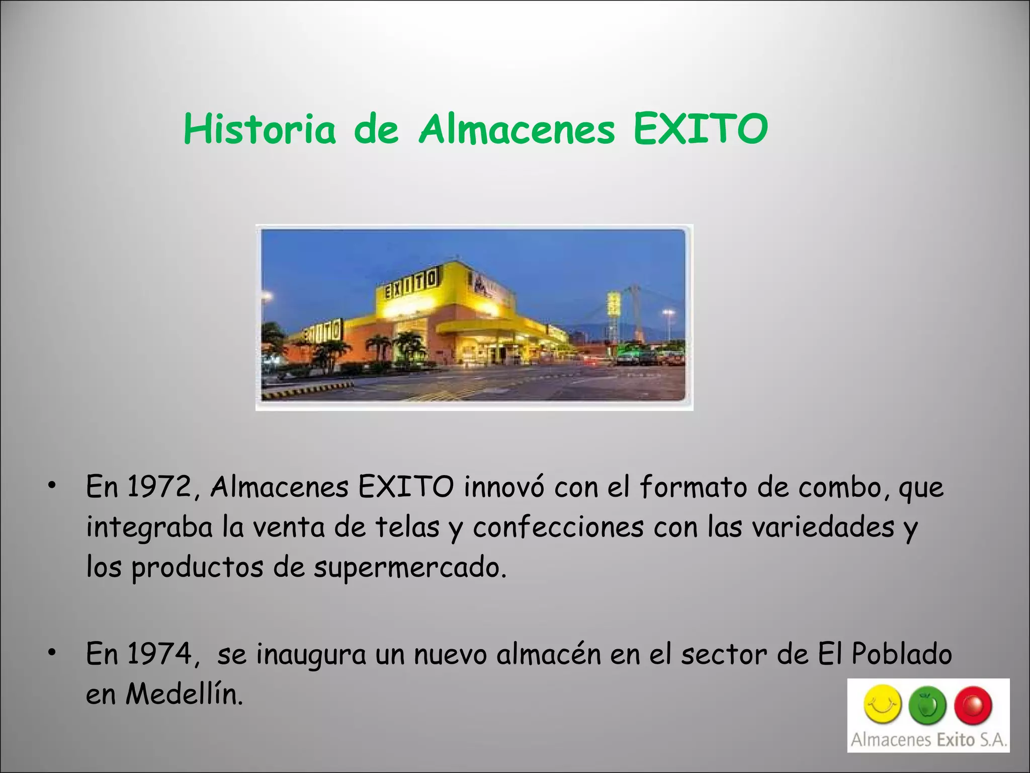 Almacenes exito y ley | PPT
