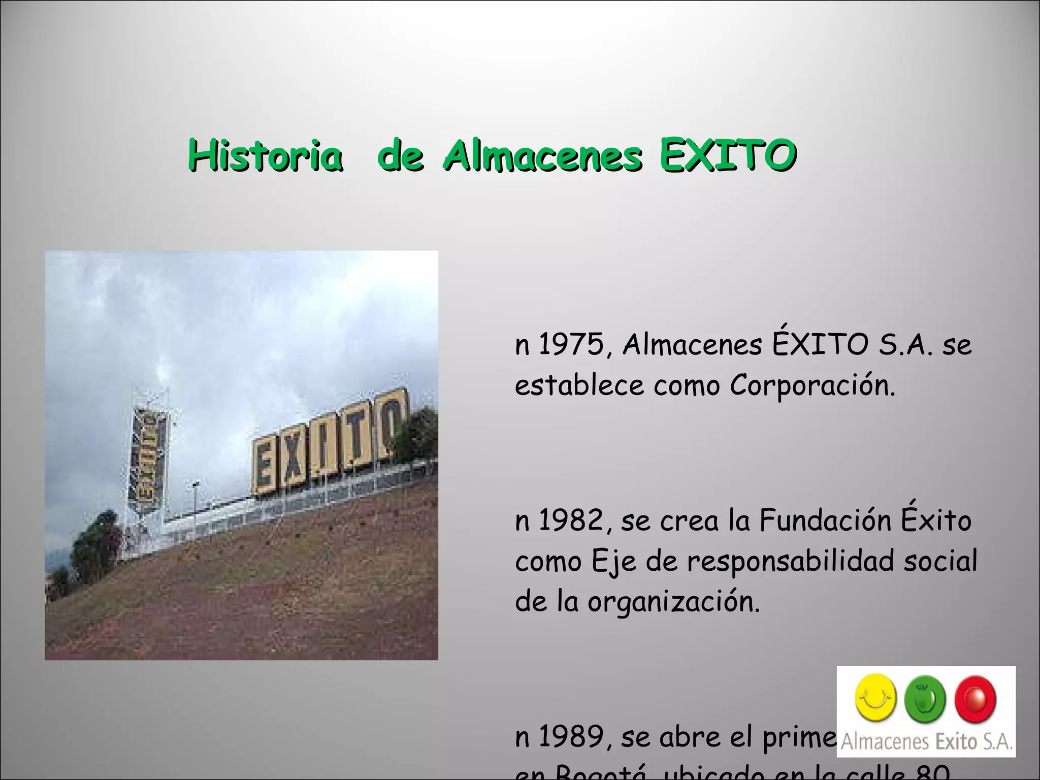 Almacenes exito y ley | PPT