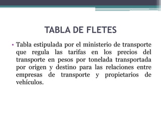 Exposicion calculos de fletes | PPTX