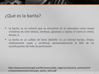 Exposicion de barita no metalico | PPTX