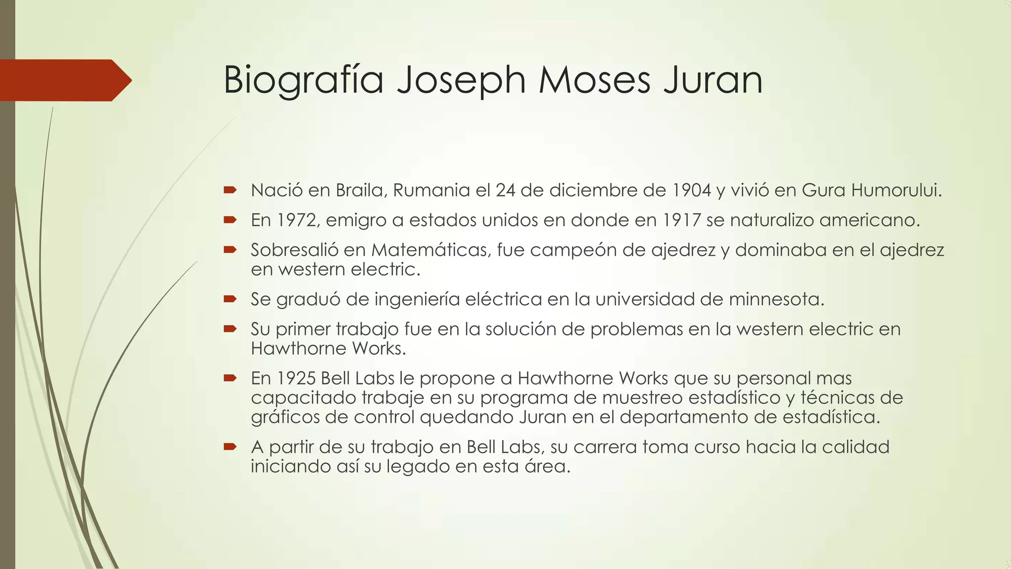 La Calidad y Joseph Moses Juran | PPT