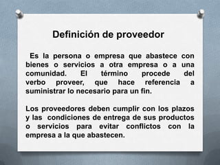 Exposicion de proveedores | PPTX