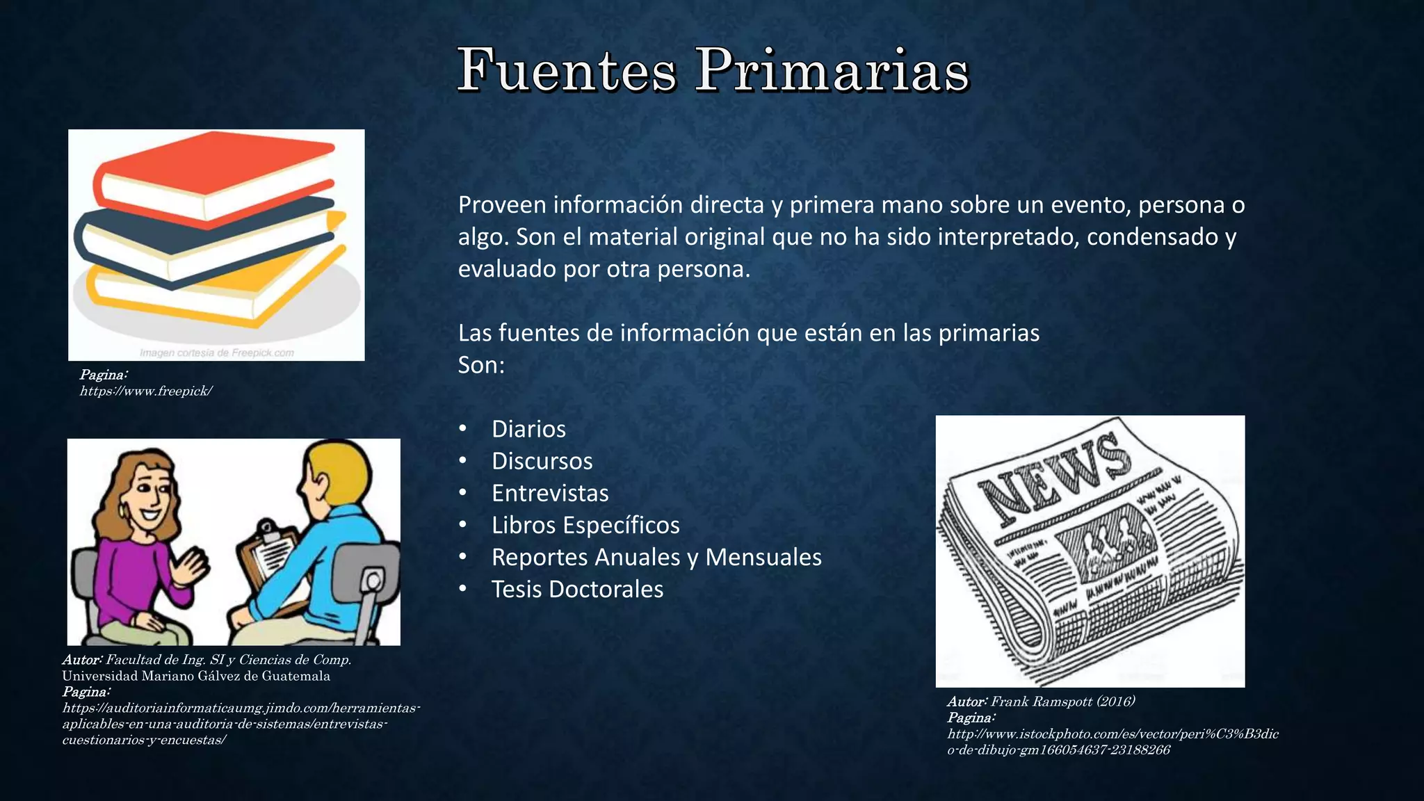 Fuentes de Información y tipos. | PPTX