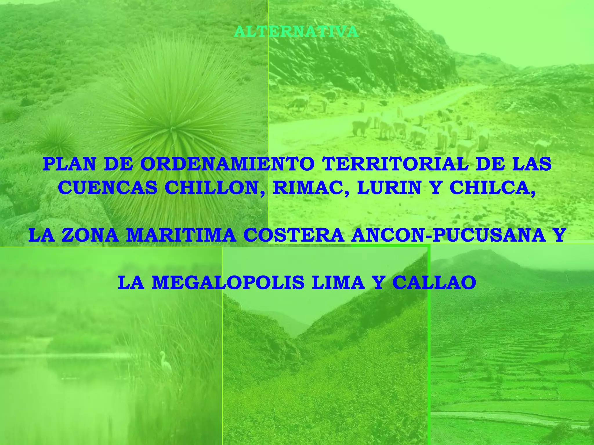 PLAN DE ORDENAMIENTO TERRITORIAL DE LAS CUENCAS CHILLON, RIMAC, LURIN Y ...