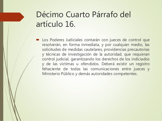 Artículo 16 Constitucional (Sistema Penal Acusatorio, México)