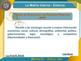 Matriz Interna y Externa, Matriz Cuantitativa. | PPTX