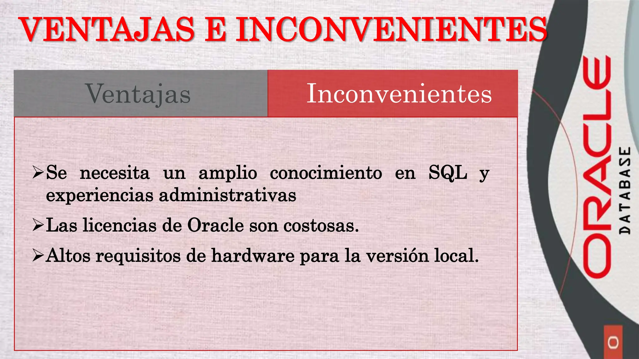Oracle exposición de como funciona y como es toda la plataforma. Oracle ...