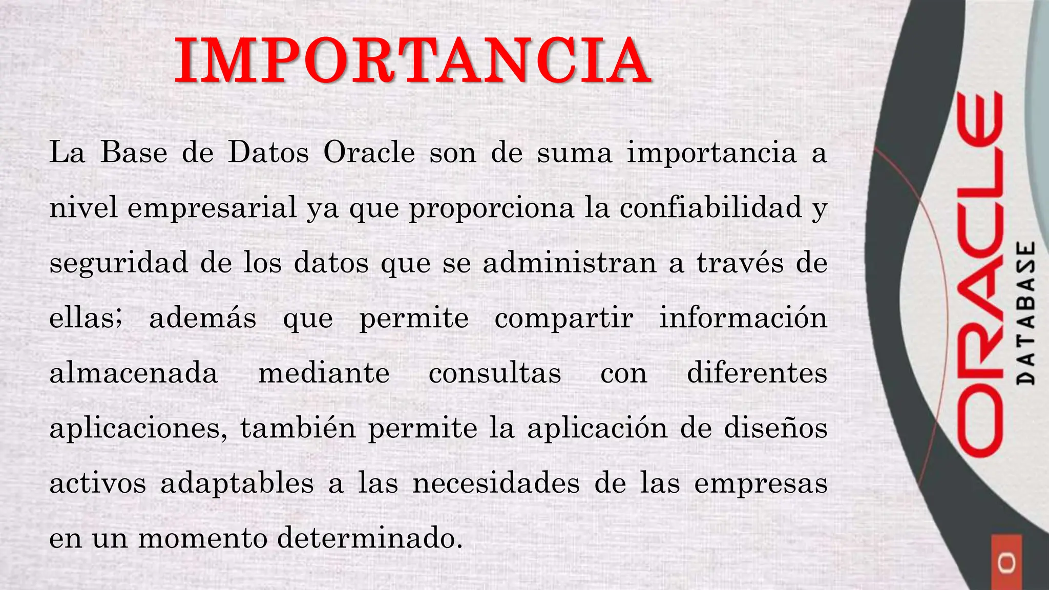 Oracle exposición de como funciona y como es toda la plataforma. Oracle ...