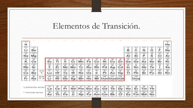 Elementos de transicion