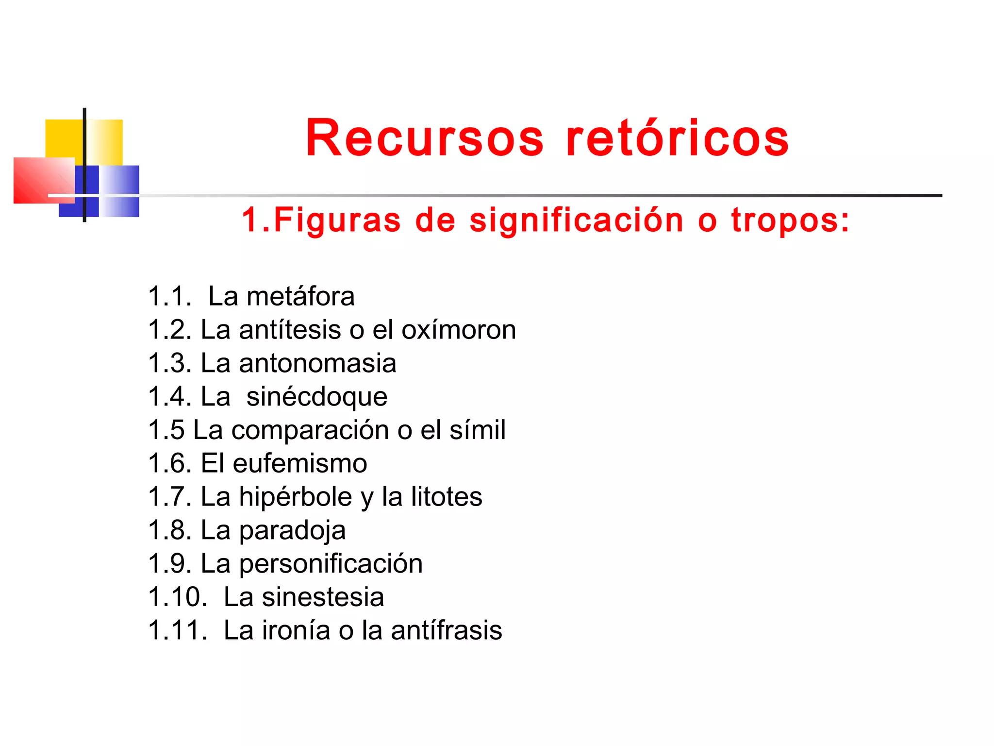 Exposicion recursos retoricos | PPT