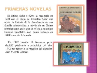 Exposición , Romulo Gallego. | PPTX
