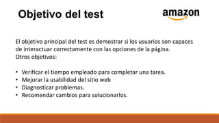 Amazon test usabilidad | PPTX