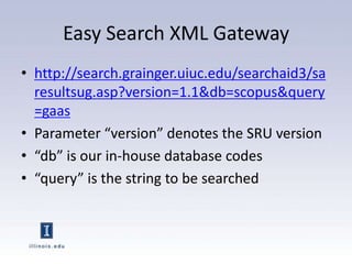 Exposing Library Content with the NISO Metasearch XML Gateway Protocol | PPTX | Search | Internet