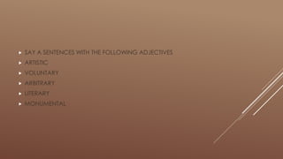 adjectives to nouns | PPT