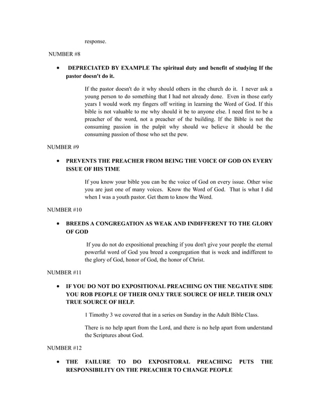 Expositional preaching 19 outline | PDF