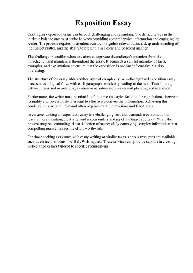 Exposition Essay. . Exposition example paragraph. 6 Ways to write an ...