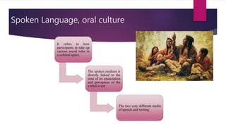 spoken language, oral culture | PPTX