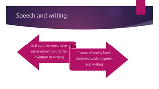 spoken language, oral culture | PPTX