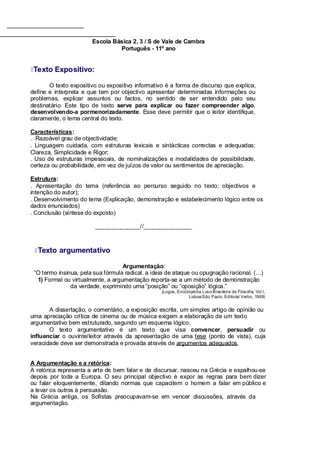Exemplo De Texto Expositivo Argumentativo