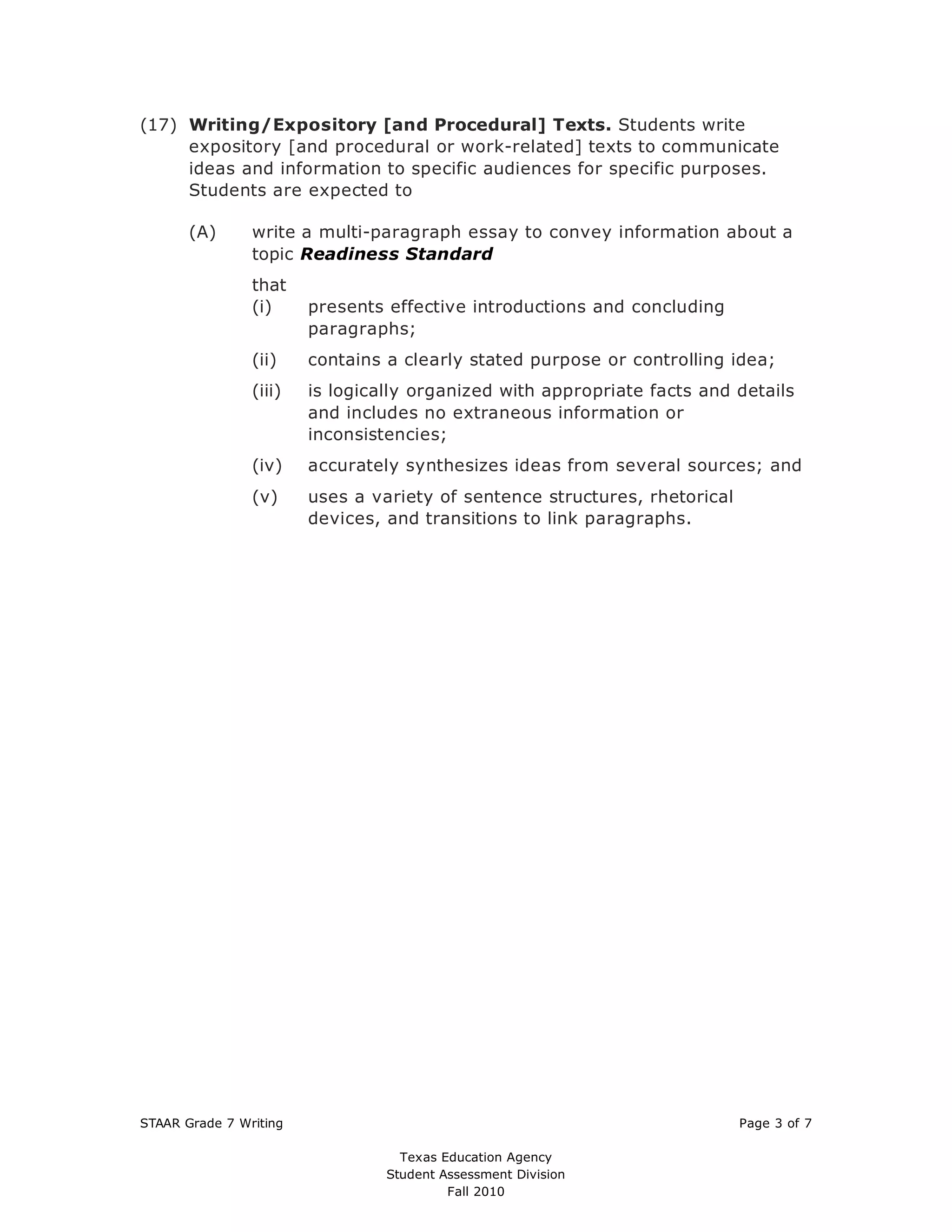 Expository essay teks | PDF