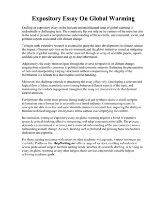 Expository Essay On Global Warming.pdfExpository Essay On Global ...