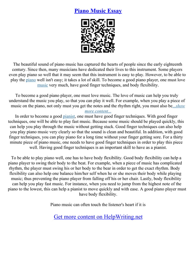 Expository Essay On Music | PDF