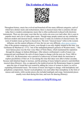 Expository Essay On Music | PDF