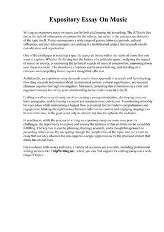 Expository Essay On Music | PDF