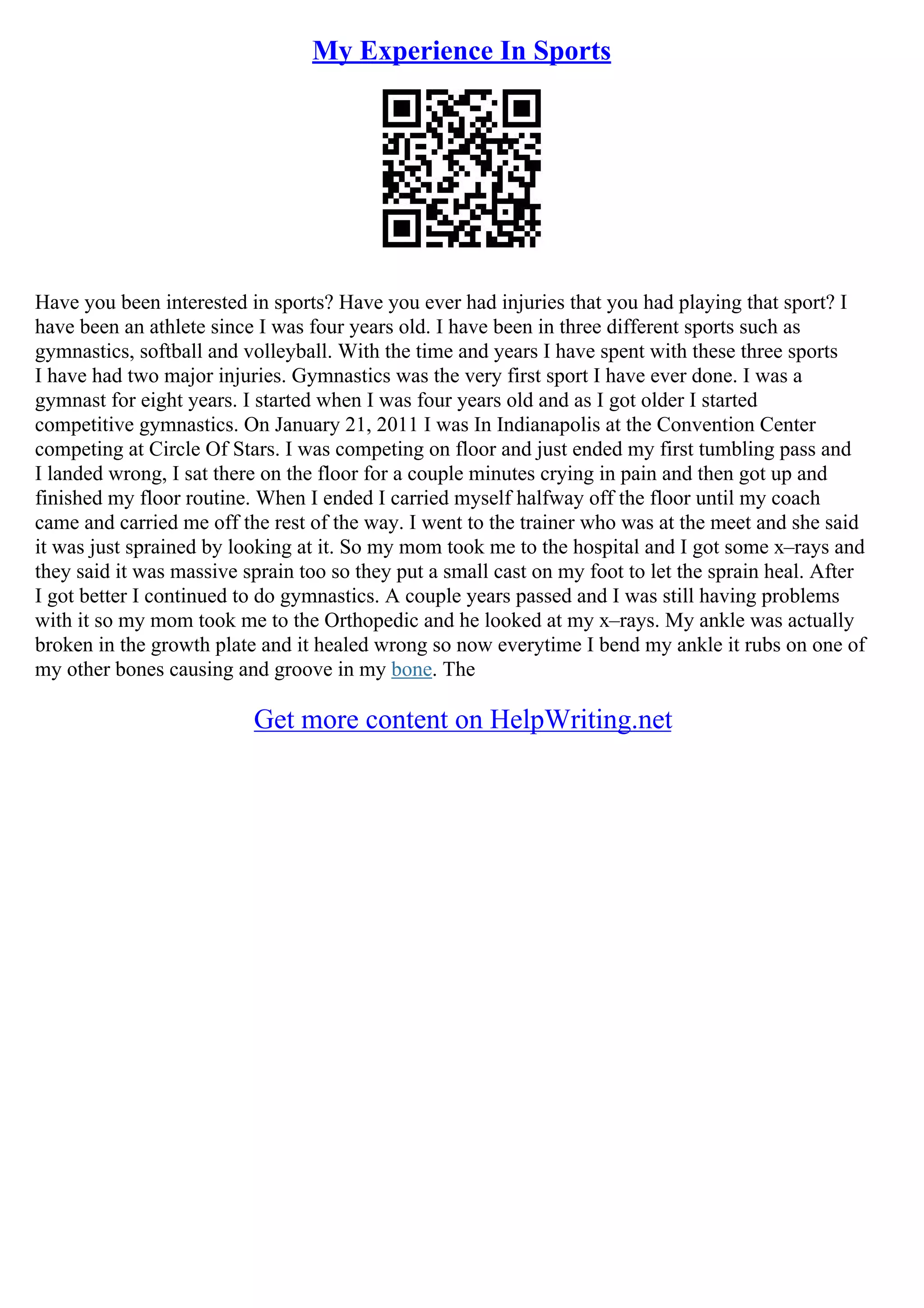 Expository Essay On Sports | PDF