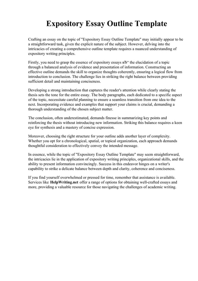Expository Essay Outline Template.pdf | Homework and Study | Education