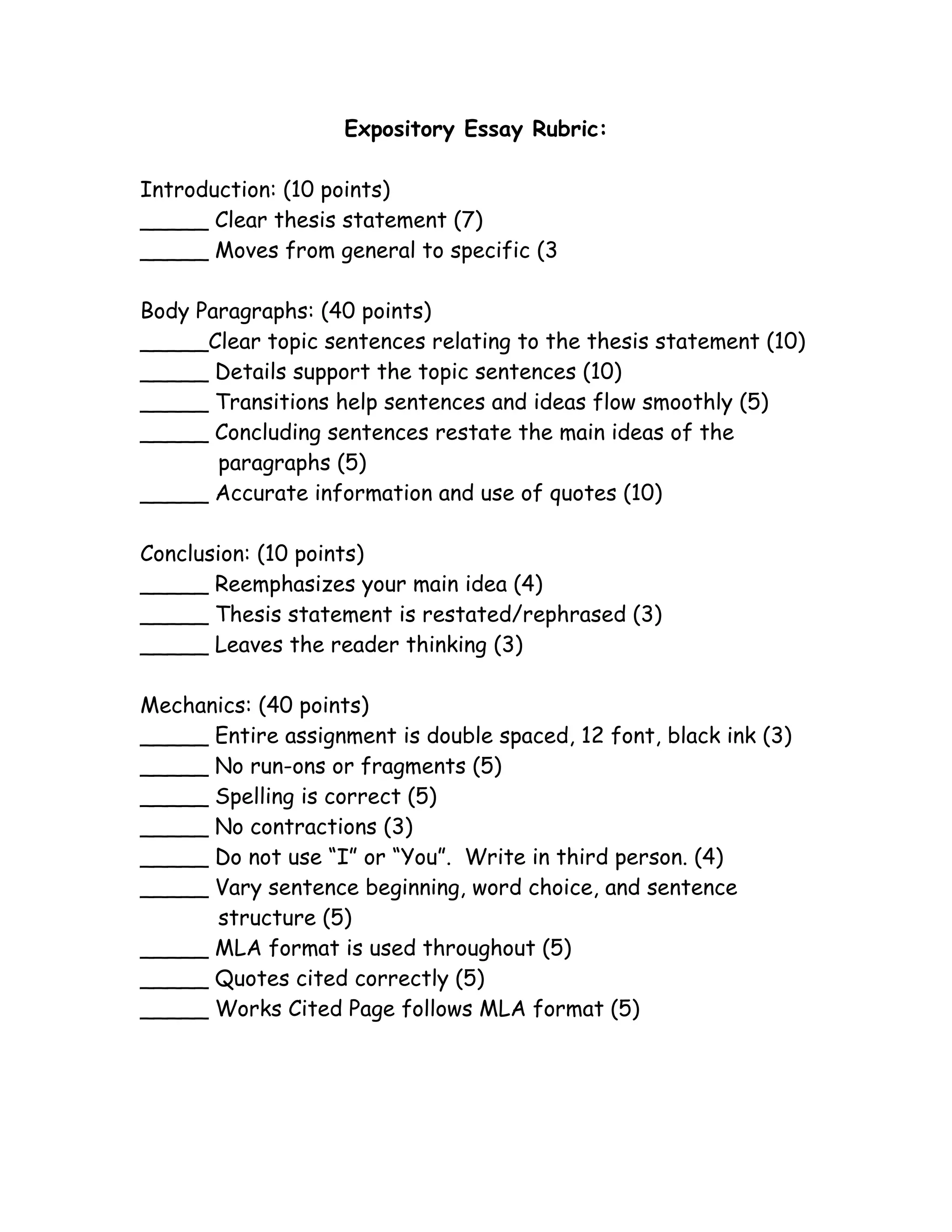 Expository+essay+rubric | PDF