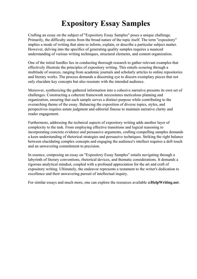 Expository Essay Samples. What Is an Expository Essay? Examples and Guide YourDictionary | PDF