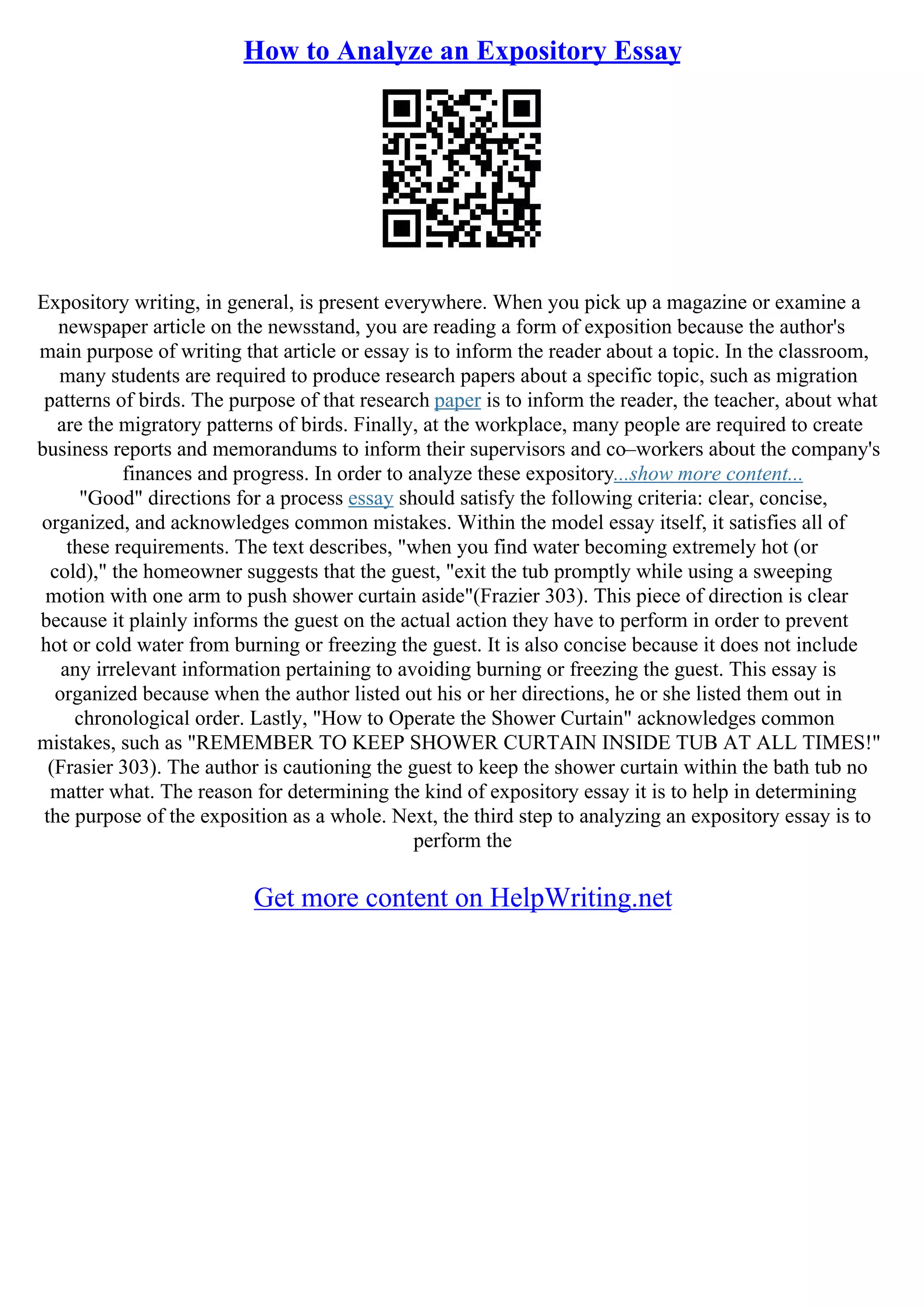 Expository Essays Example | PDF