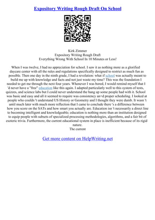 Expository Essays Example | PDF