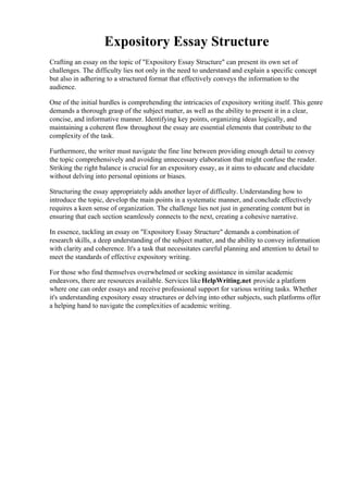 Expository Essay Structure.pdfExpository Essay Structure | PDF