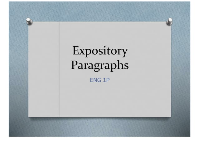 Expository Paragraphs | PDF