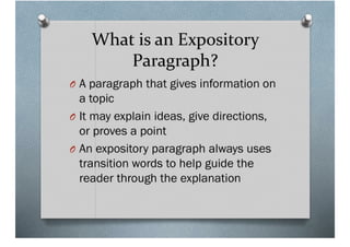 Expository Paragraphs | PDF