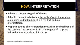 Expository Sermon - Homiletic Class | PPT