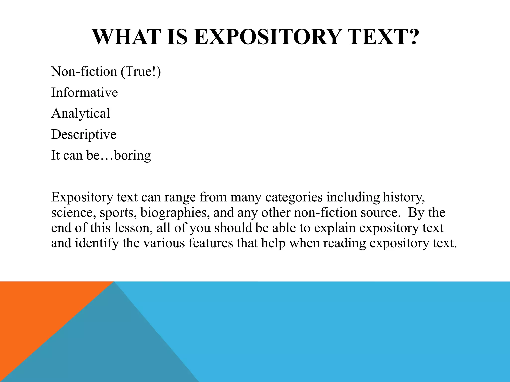 Expository Text Features | PPTX