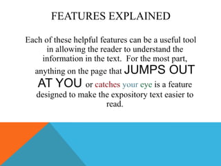 Expository Text Features | PPTX