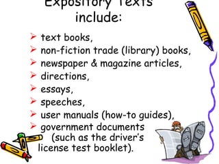 Expository text in reading power point | PPT