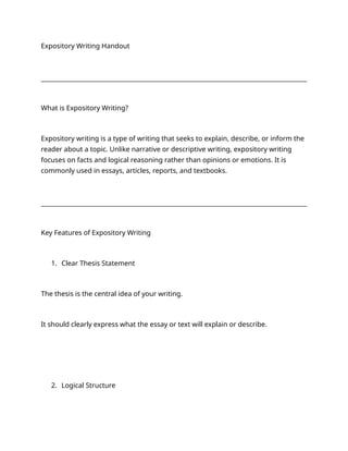 Expository Writing English notes grade 11 | DOCX | Geology | Science