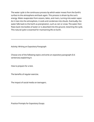 Expository Writing English notes grade 11 | DOCX